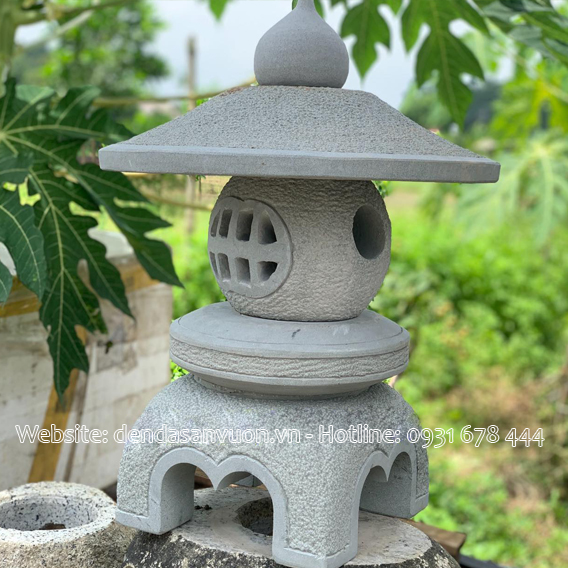 Đèn quả đào, chiều cao 45cm - Đèn đá sân vườn, đèn đá trang trí sân ...